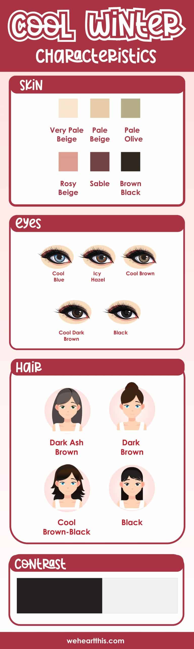 Cool (True) Winter Color Palette: Makeup, Hair, And Fashion Guide