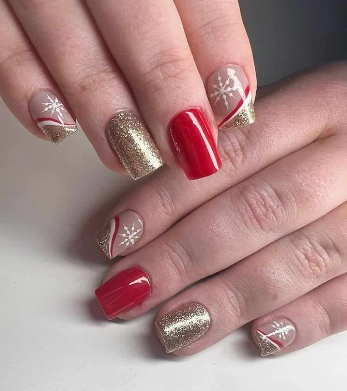 45 Stunning Red Nails with Glitter for a Striking Manicure