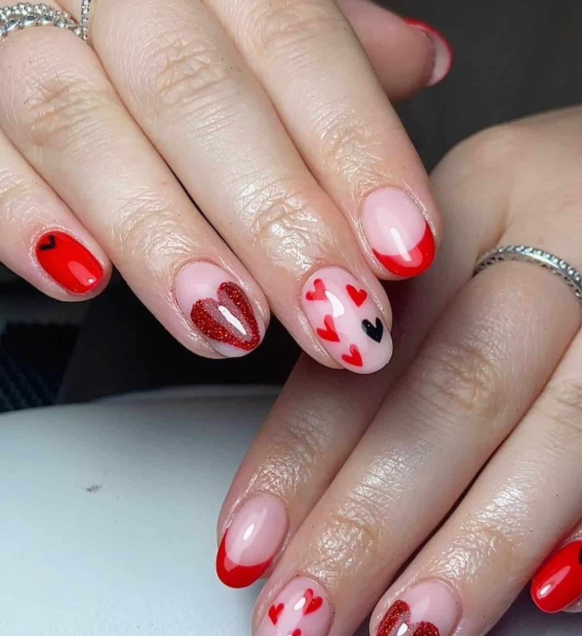 45 Stunning Red Nails with Glitter for a Striking Manicure