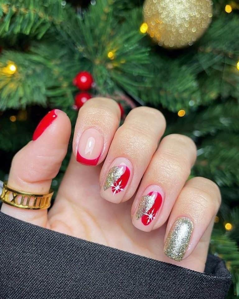 45 Stunning Red Nails with Glitter for a Striking Manicure