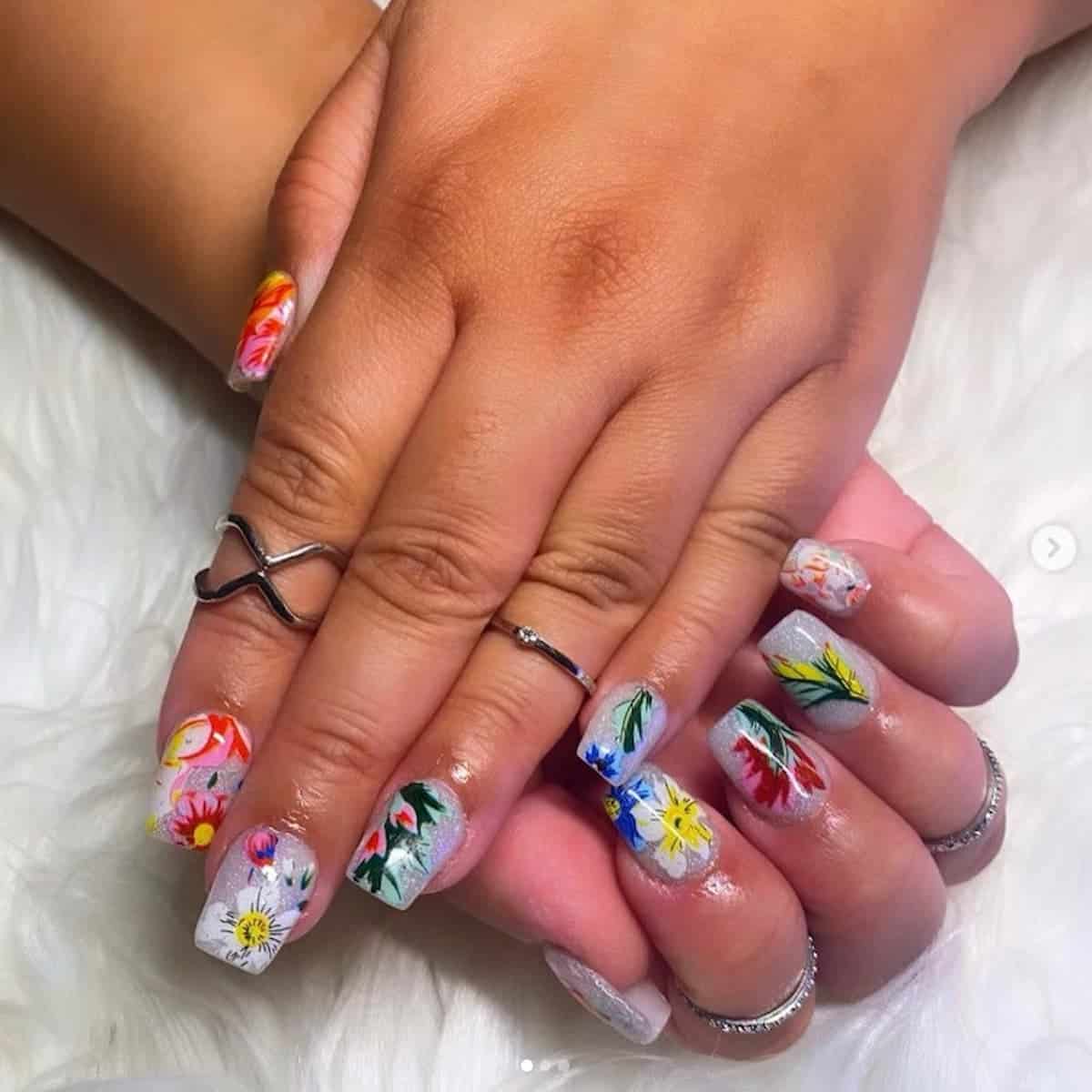 45 Vibrant Spring Acrylic Nails To Elevate Your Spring Style!