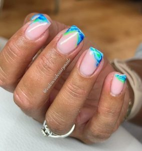 60 Blue French-Tip Nails For A Trendy Manicure