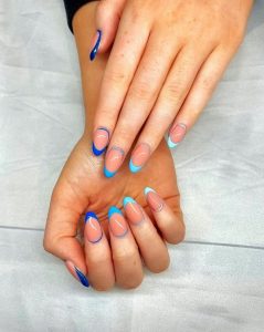 60 Blue French-Tip Nails For A Trendy Manicure