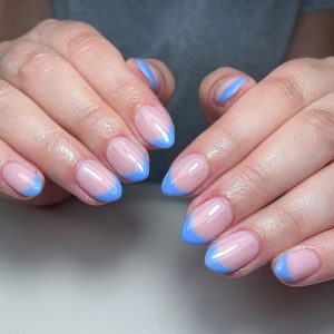 60 Blue French-Tip Nails For A Trendy Manicure