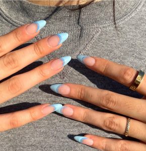 60 Blue French-Tip Nails for a Cool and Trendy Manicure