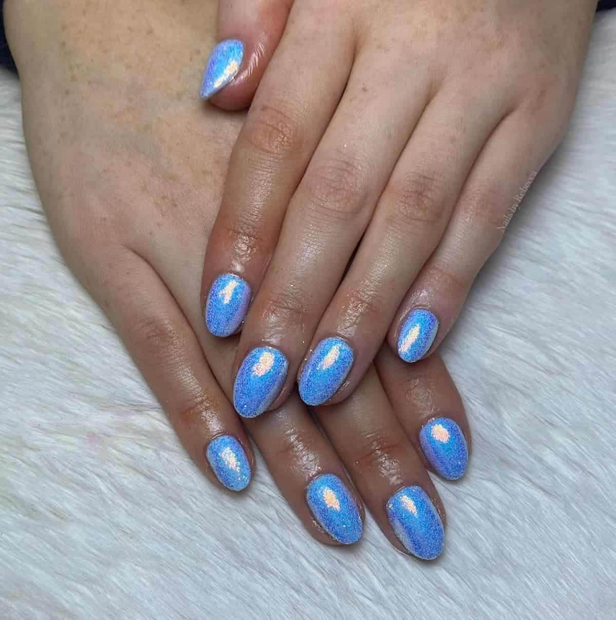 55 Dazzling Blue Nails with Glitter for Your Next Manicure