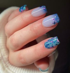 32 Blue Ombré Nails for a Cool Manicure
