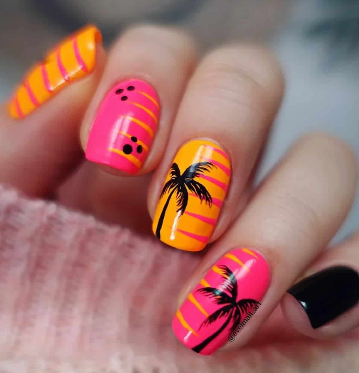 51 Palm Tree Nail Designs for the Adventurous Nail Enthusiast