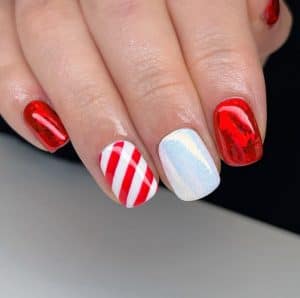 55 Fabulous Red and White Nails