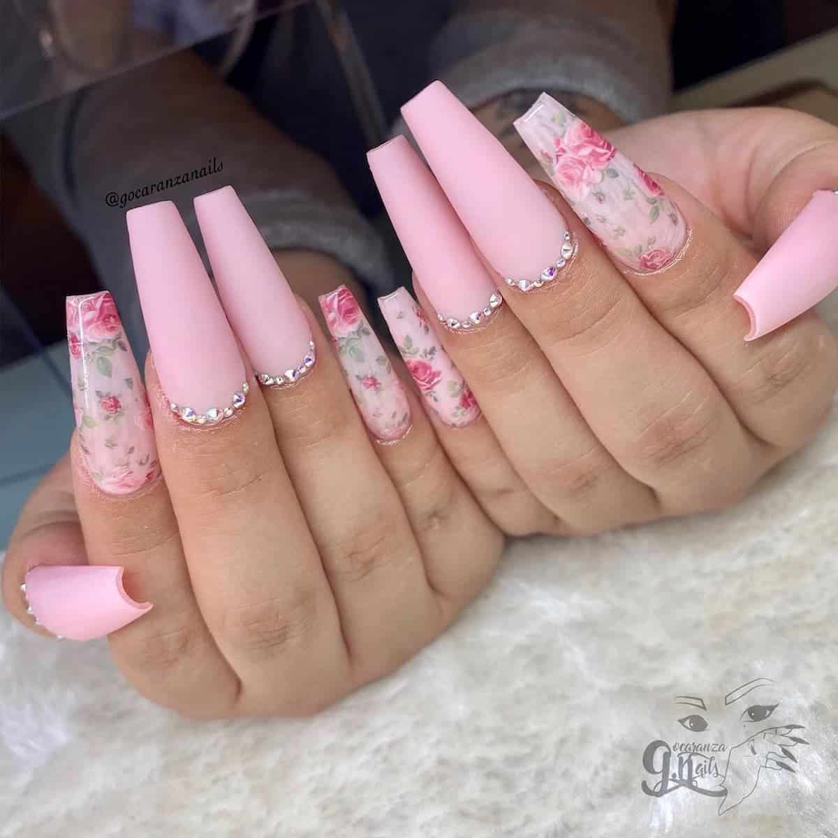 40+ Rose Nail Designs To Channel Your Inner Belle