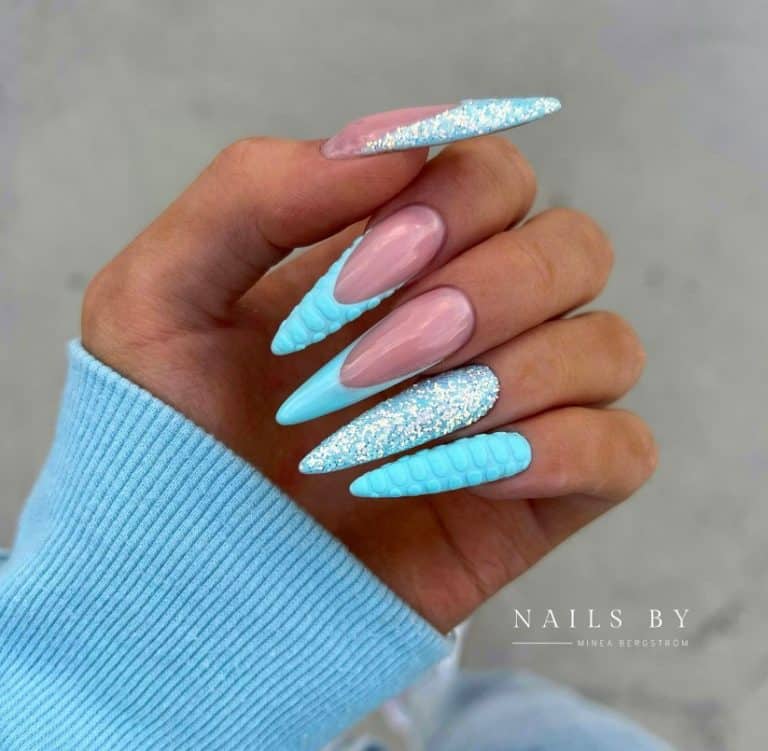 50+ Sophisticated Blue Almond Nails That Will Turn Heads