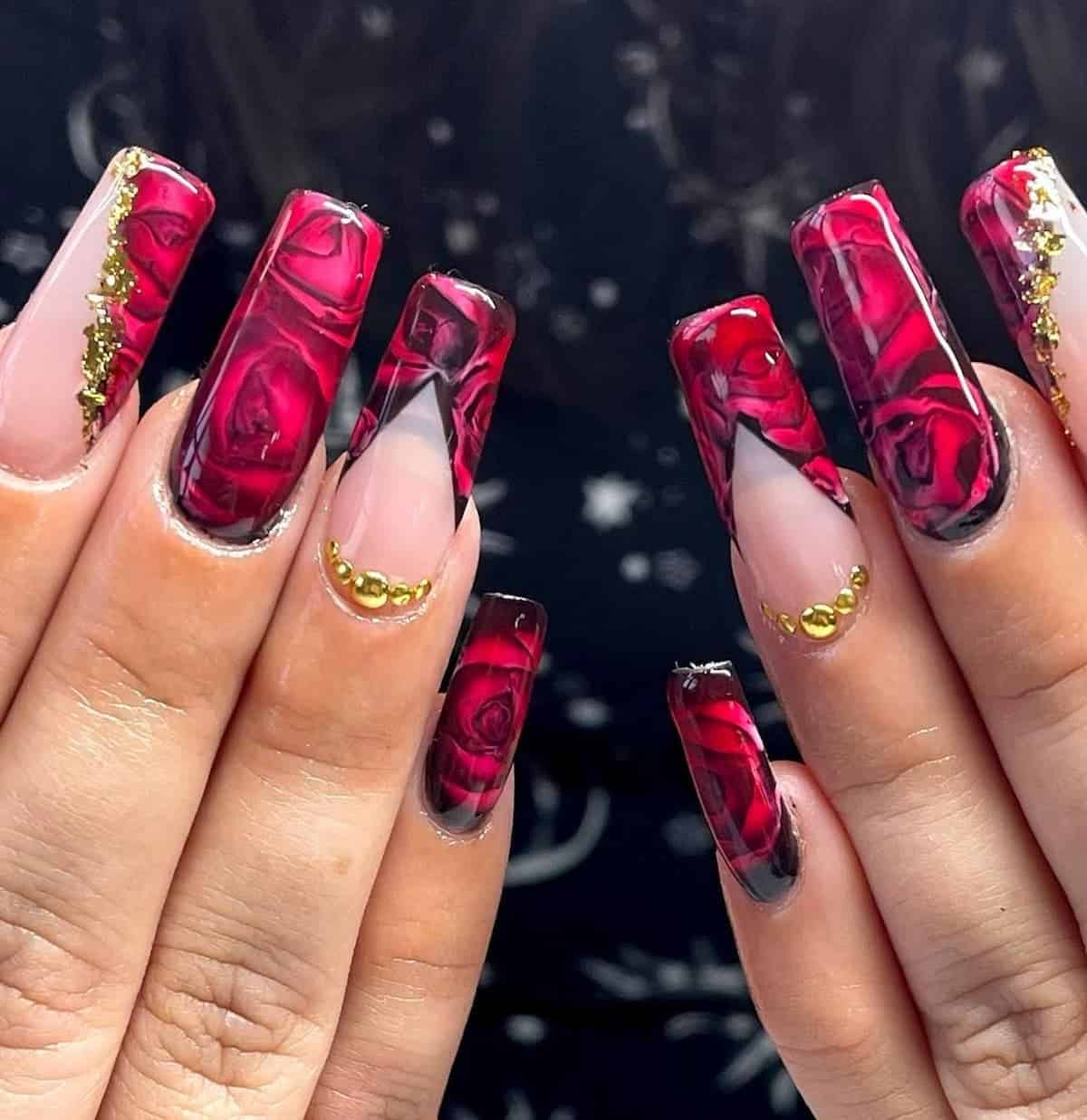 40+ Rose Nail Designs To Channel Your Inner Belle