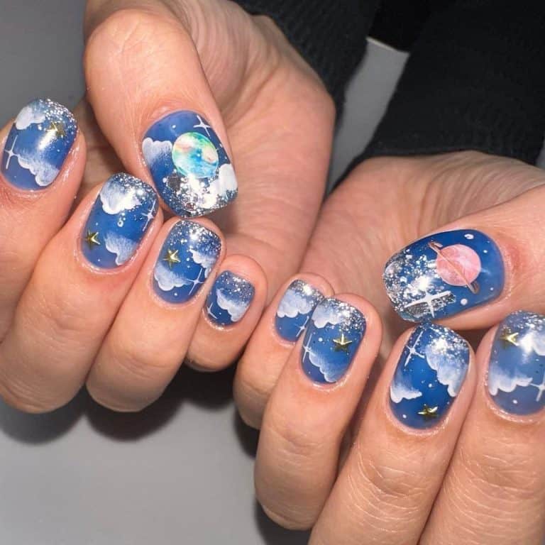 46 Ethereal Cloud Nail Designs for a Dreamy Look
