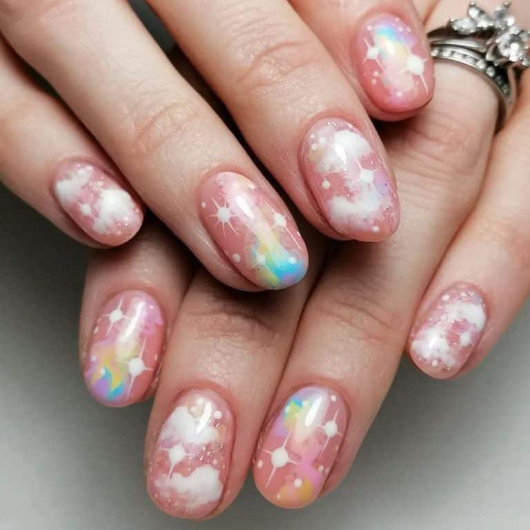 46 Ethereal Cloud Nail Designs for a Dreamy Look