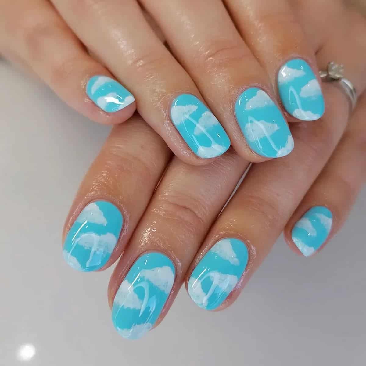 46 Ethereal Cloud Nail Designs for a Dreamy Look