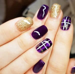 44 Gold and Purple Nails: Designs for a Luxe Style Statement